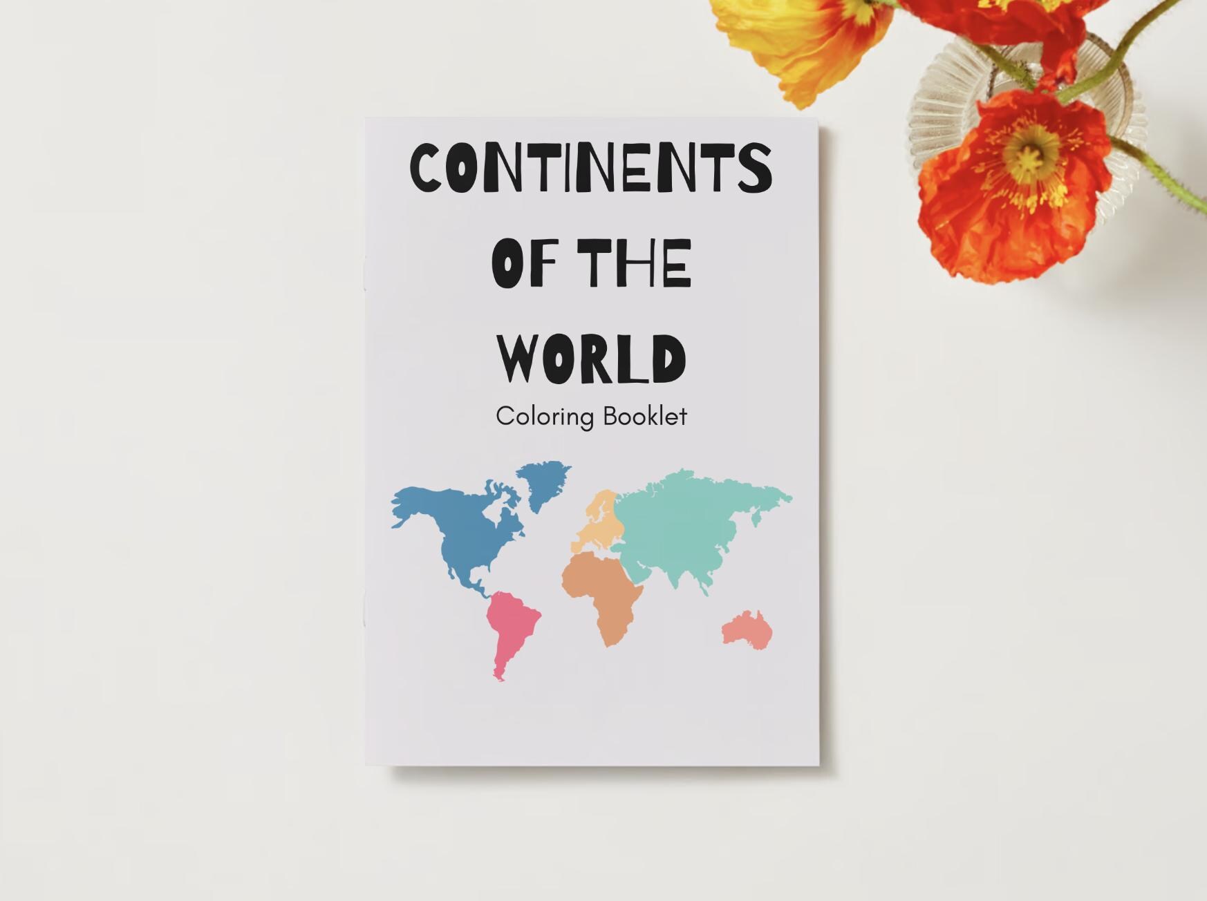 Printable Continents of the World Coloring Booklet, for Kids, Toddlers ...