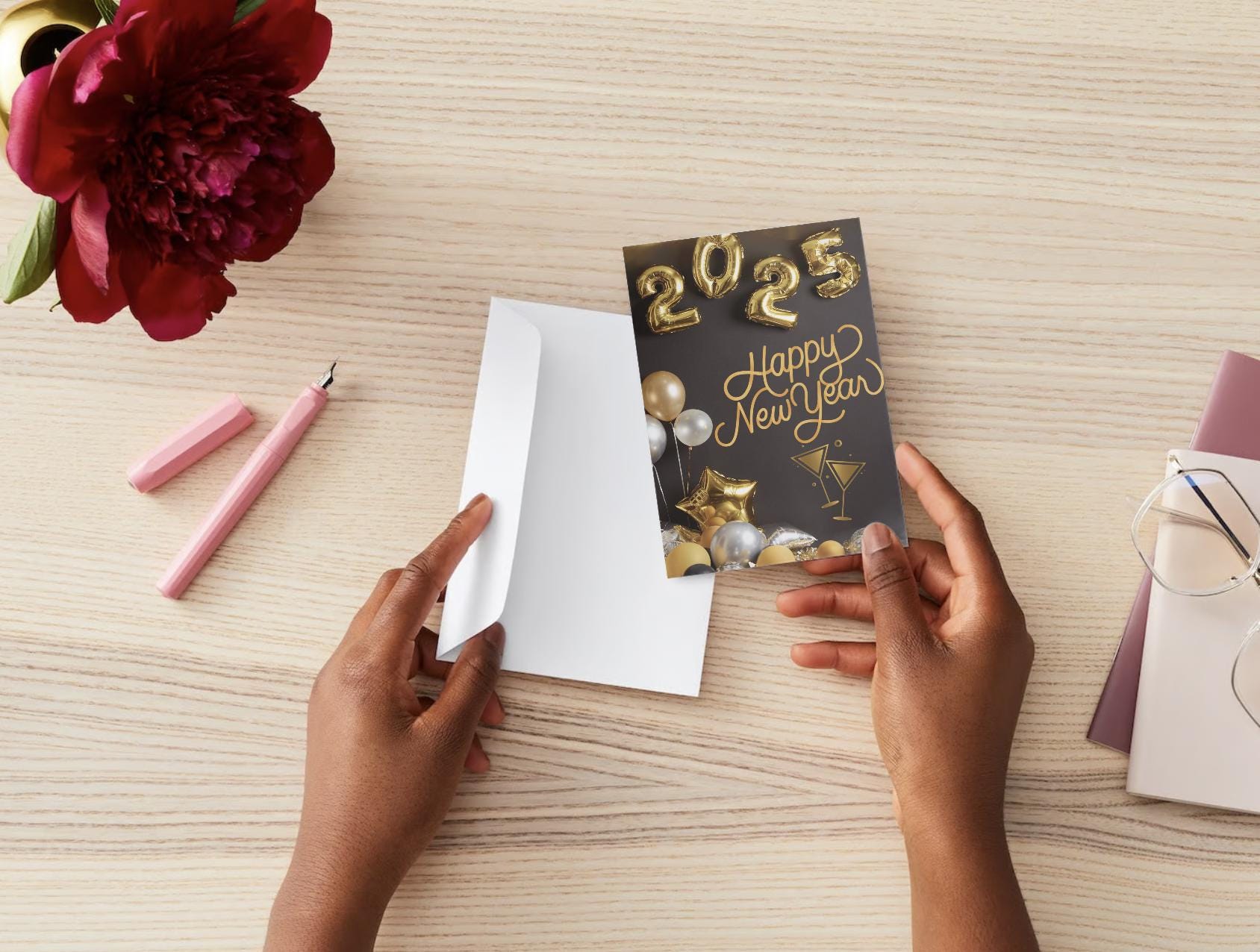 2025 Happy New Year Card – Elegant & Joyful Greeting for the New Year ...