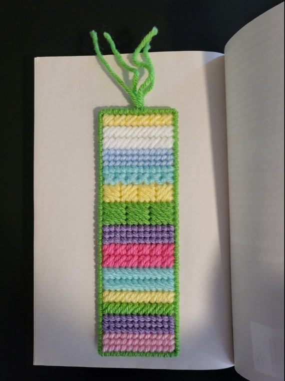 Plastic Canvas Stitch Sampler Bookmark Finished Ready to Ship | Etsy