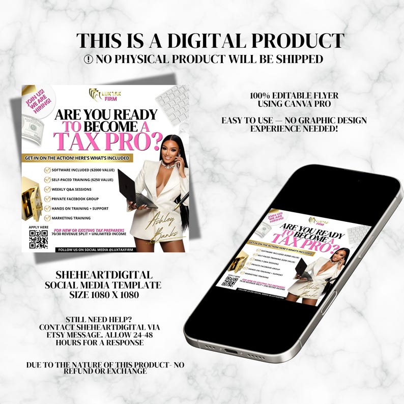 Tax Preparer Flyer, Tax Flyer, Tax Prep Join Our Team Flyer, Tax Prep ...