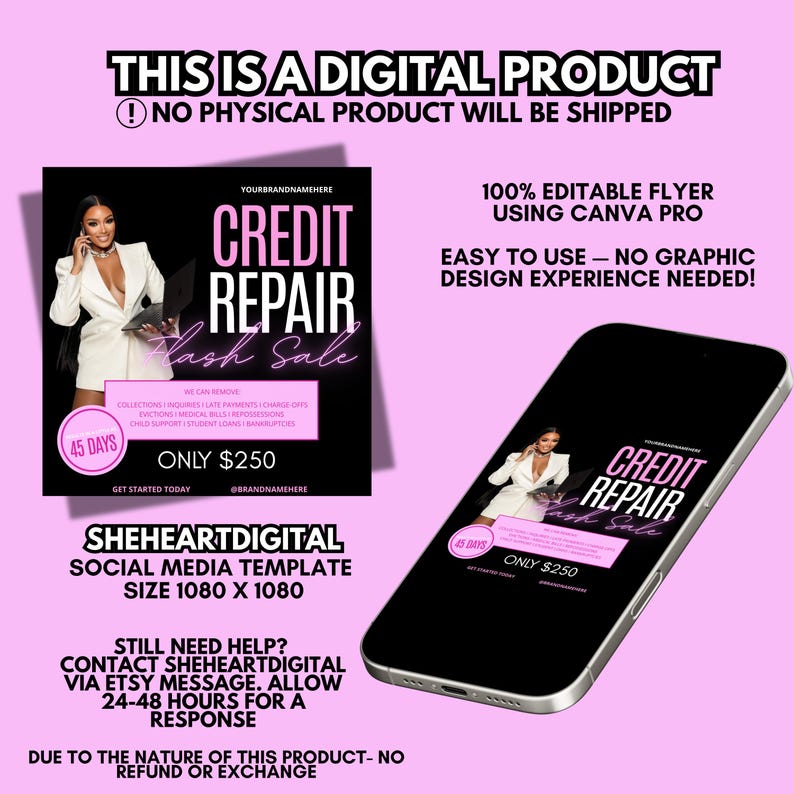 Credit Repair Flyer, Credit Flyer, Credit Sale Flyer, Credit Approval ...