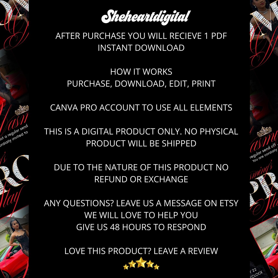 Prom Send Off, Prom Template, Prom Send off Invite, Prom Flyer Template ...