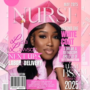 Personalized Nurse Graduation Magazine Cover Template (digital Download ...