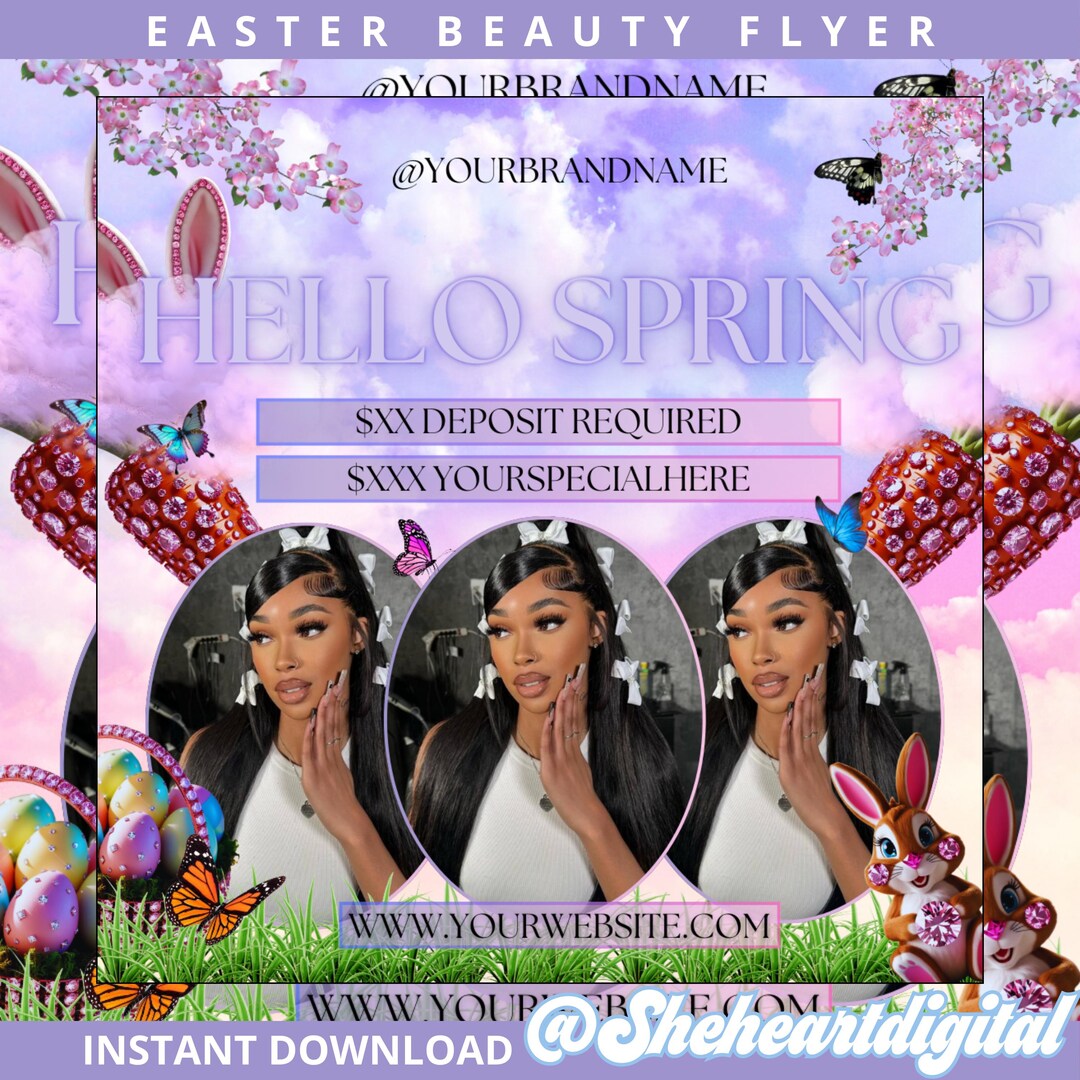 DIY APRIL Specials Flyer Easter Lash Specials Nail Braid Wax Mua Beauty ...