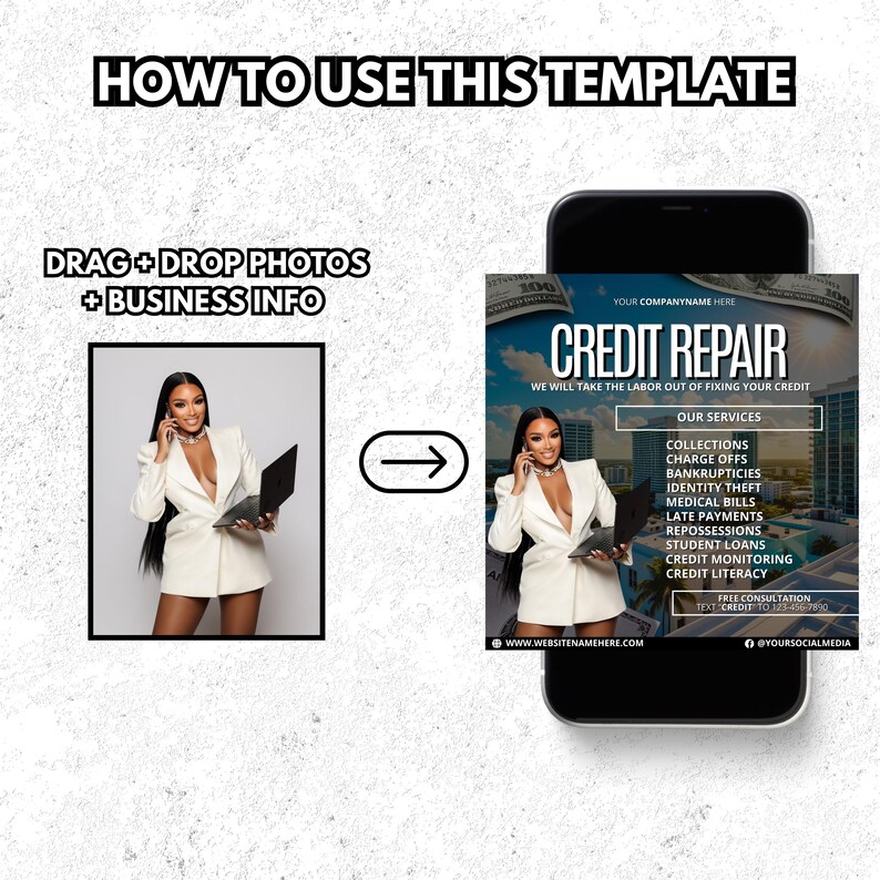 Credit Repair Flyer Template: Customizable Social Media Design (PDF ...