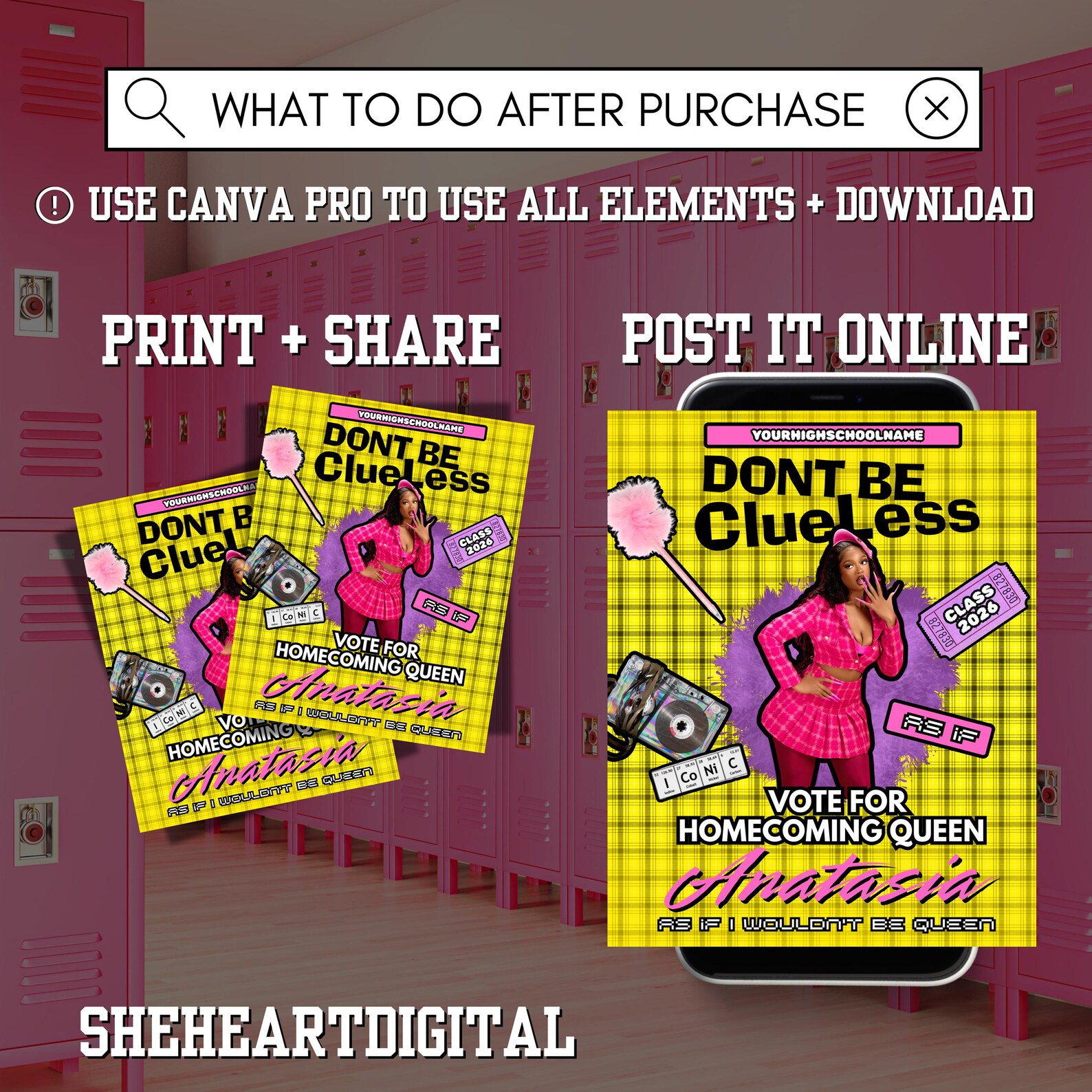 Homecoming Queen Flyer: Editable Template - Etsy