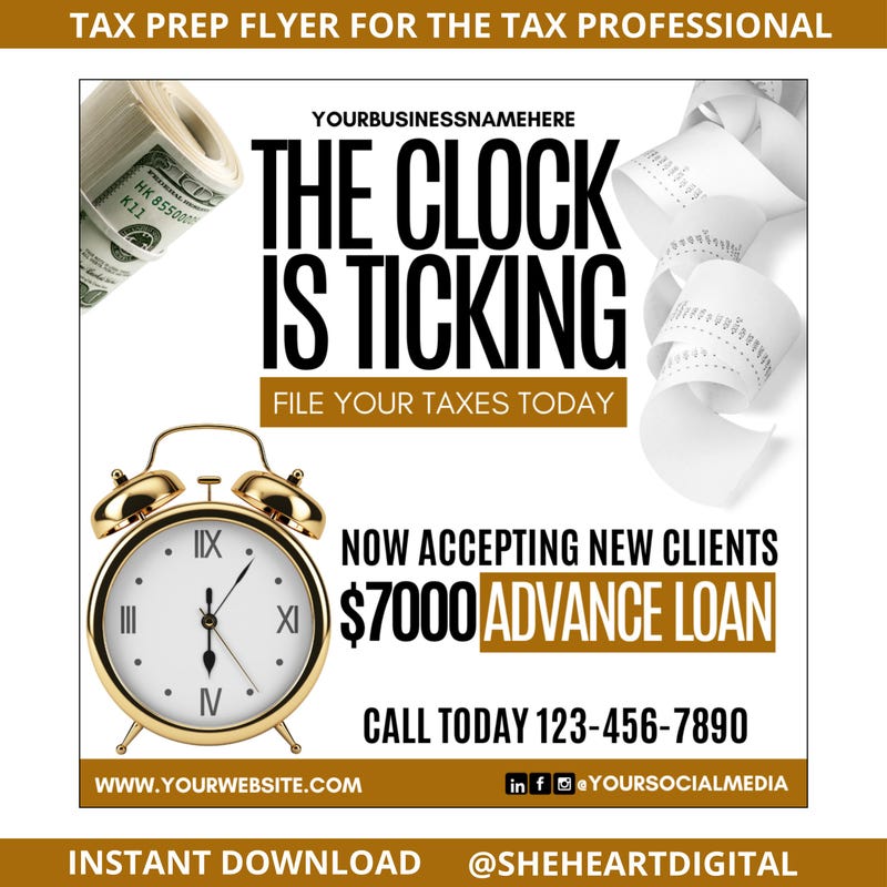 Tax Prep Flyer Png - Etsy