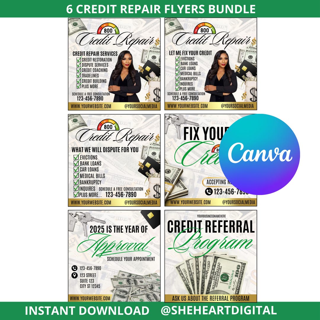 6 Credit Repair Flyer | Credit Flyer | Credit Restoration | Credit ...