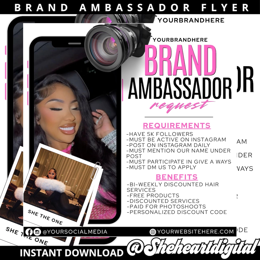 Brand Ambassador Flyer Template: Canva Editable Instagram Post - Etsy