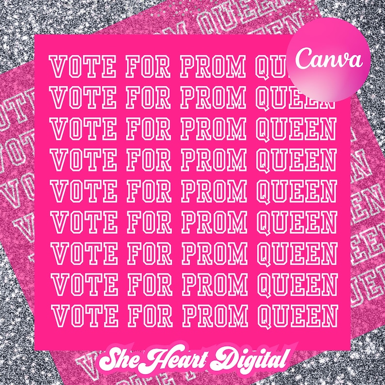 DIY Prom Queen Campaign Flyer: Pink Template - Etsy