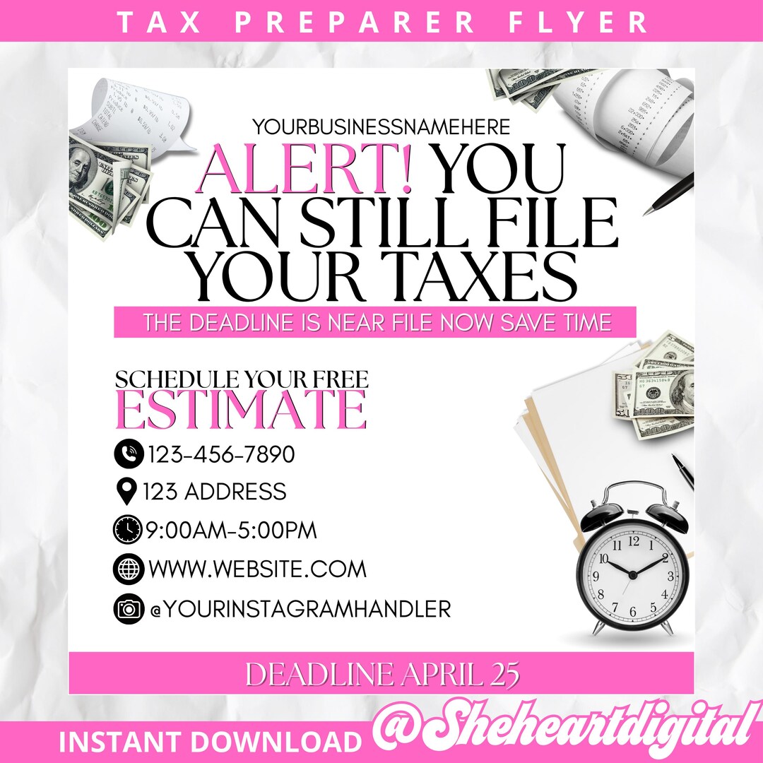 Tax Prep Flyer Template: Customizable Design (canva, PDF, PNG) - Etsy