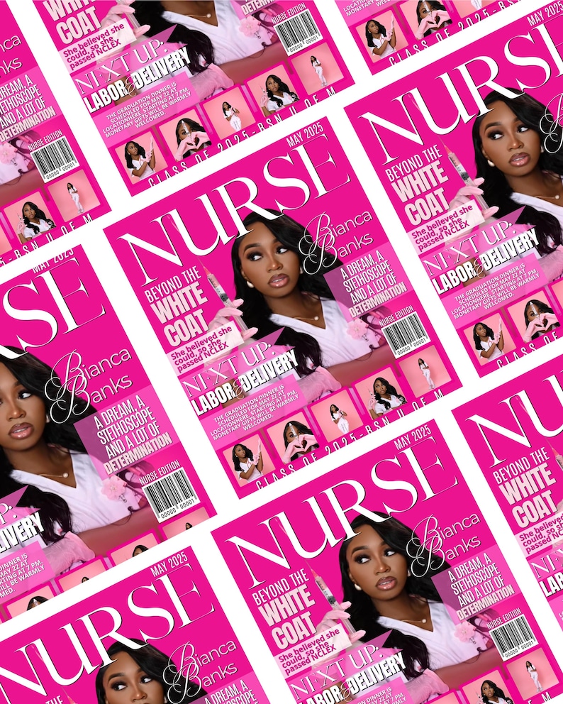Personalized Nurse Graduation Magazine Cover Template (digital Download ...