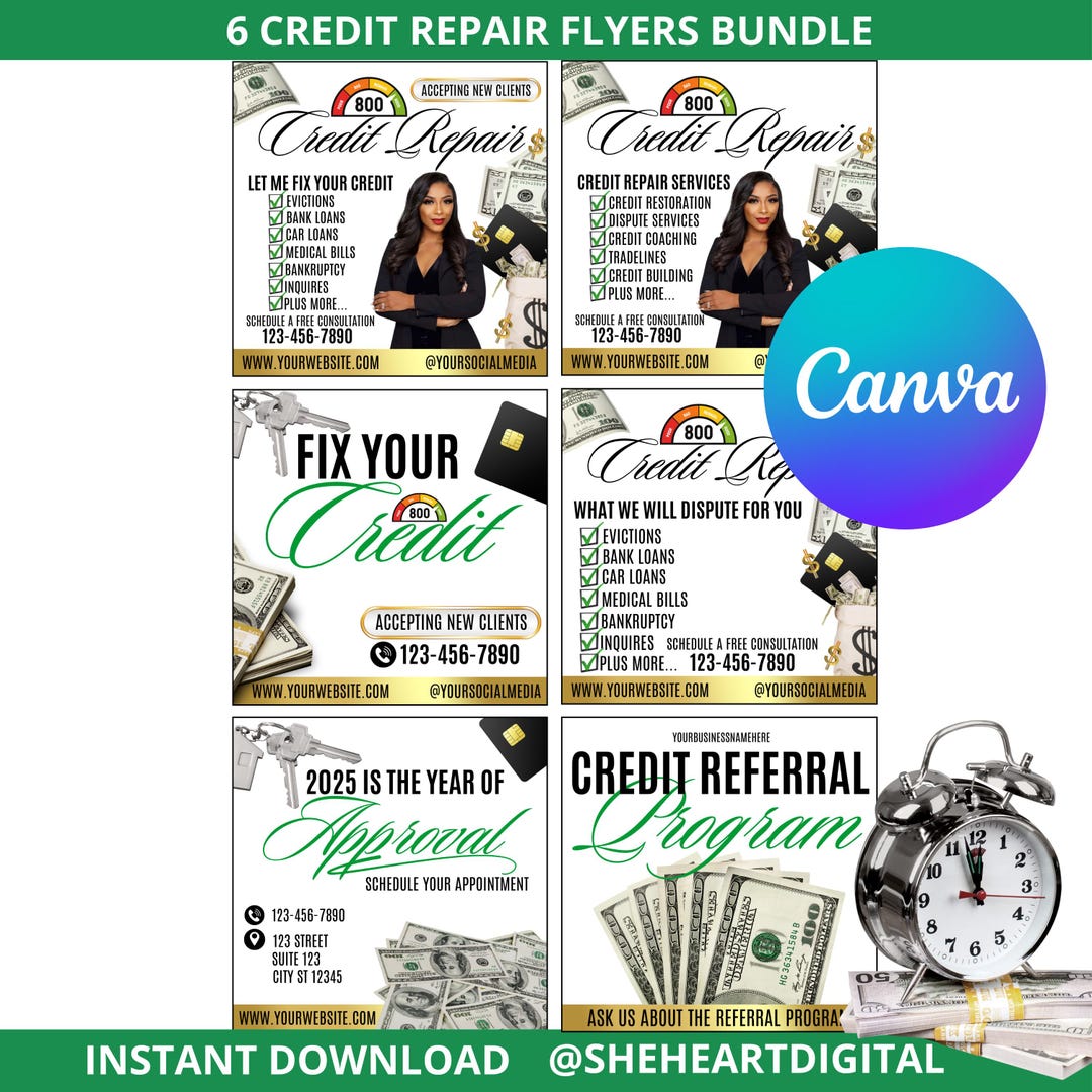 6 Credit Repair Flyer | Credit Flyer | Credit Restoration | Credit ...