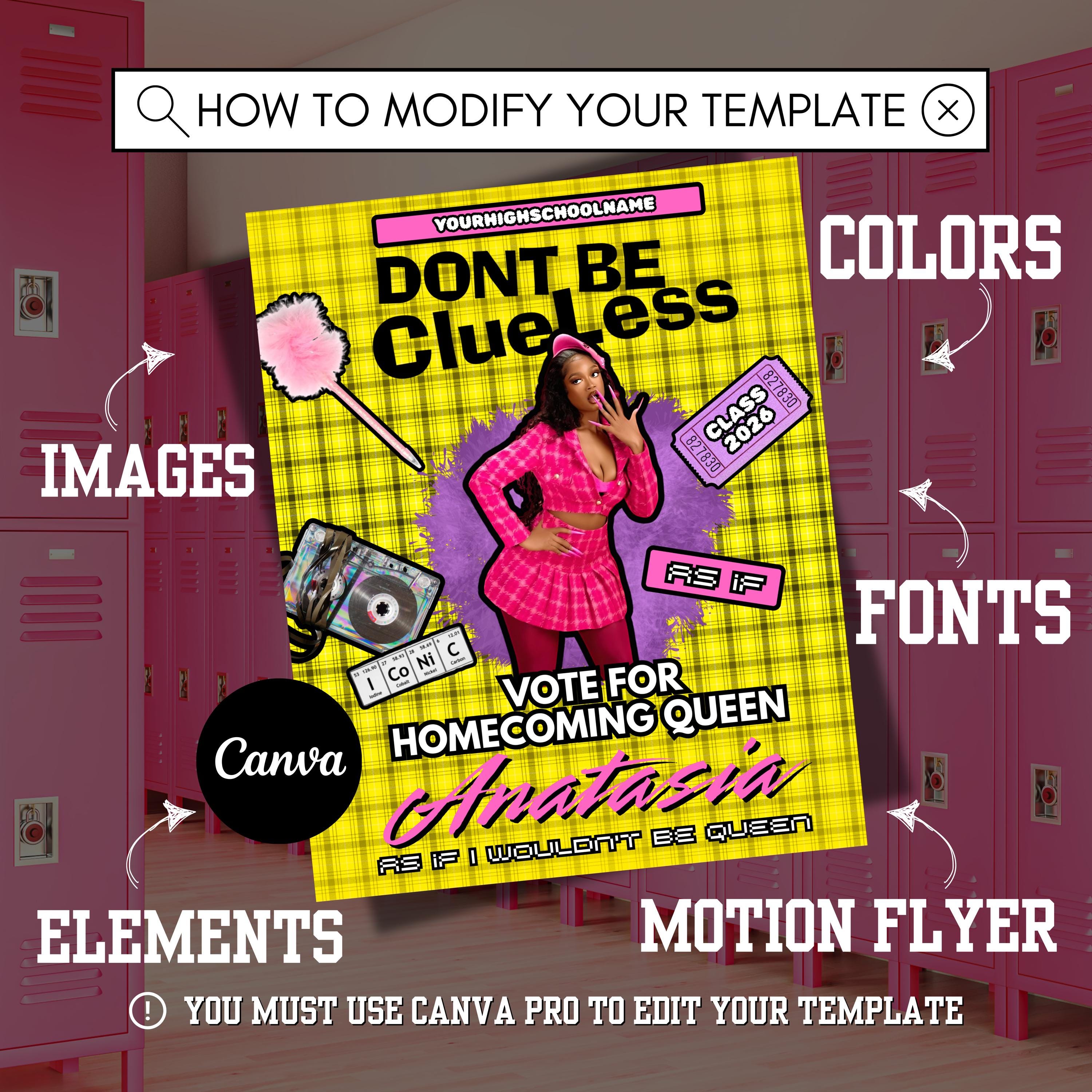 Homecoming Queen Flyer: Editable Template - Etsy