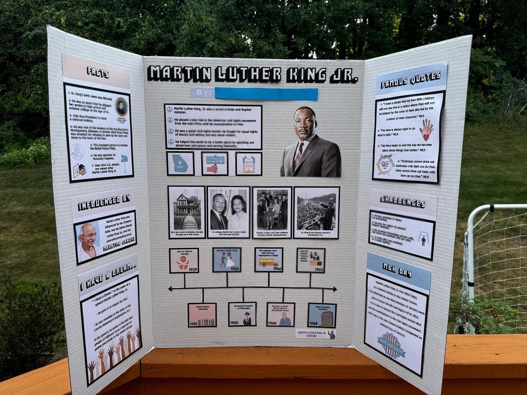 MLK Trifold , Wax Museum, School Project, Project, Martin Luther King ...
