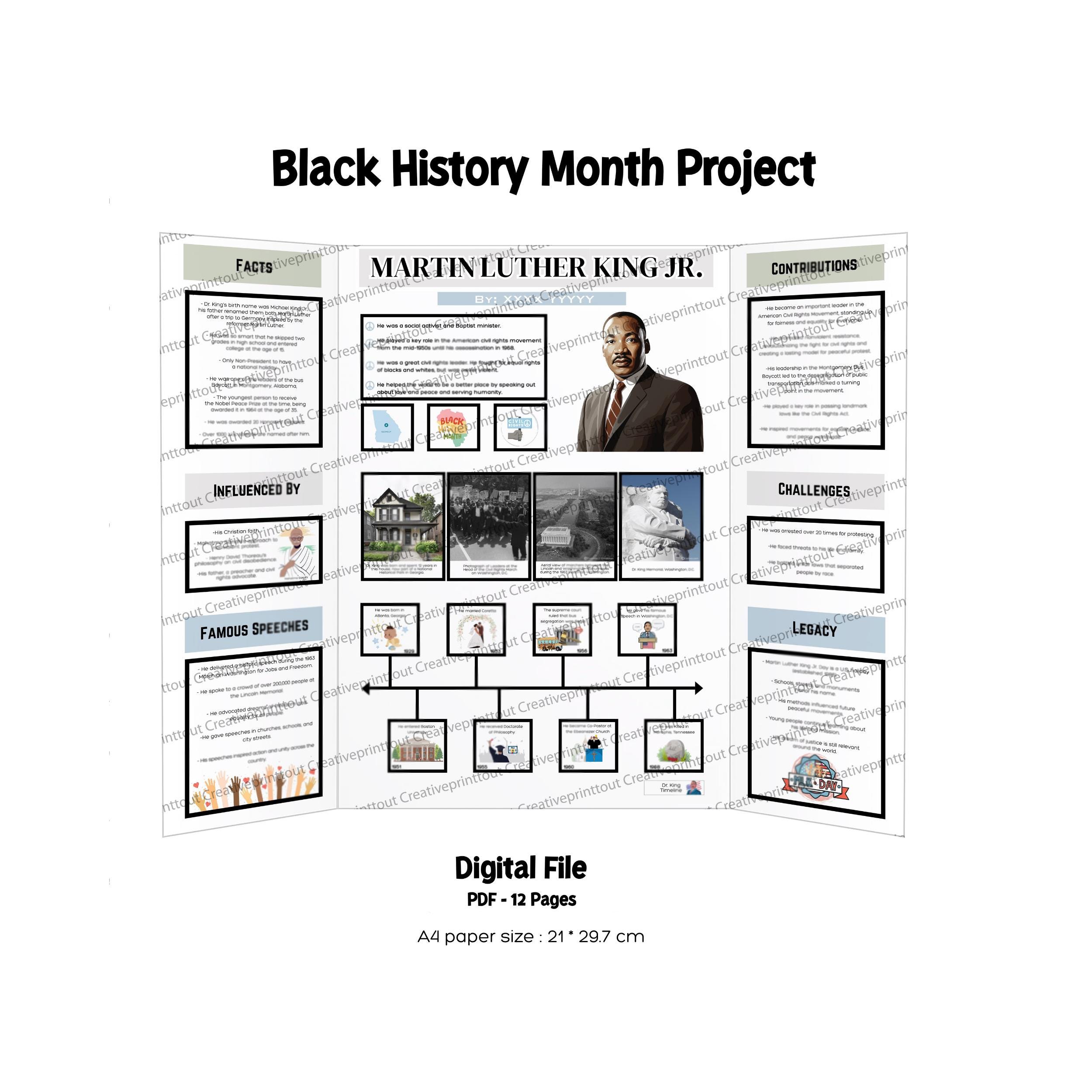 Black History Month Trifold Board | Martin Luther King Jr | Educational ...