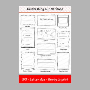 Celebrating Our Heritage – Cultural Facts & Fun Printable Sheet for ...