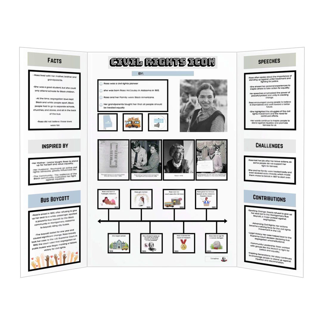 Civil Rights Icon | History Trifold Design | Wax Museum Project ...