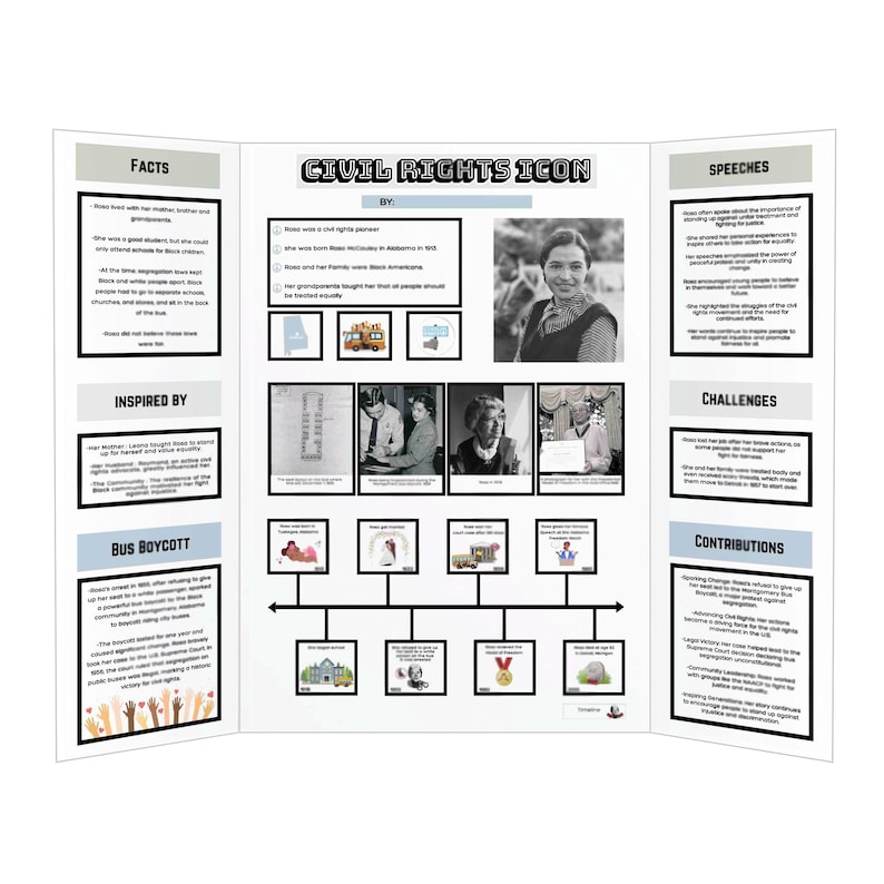Civil Rights Icon | History Trifold Design | Wax Museum Project ...