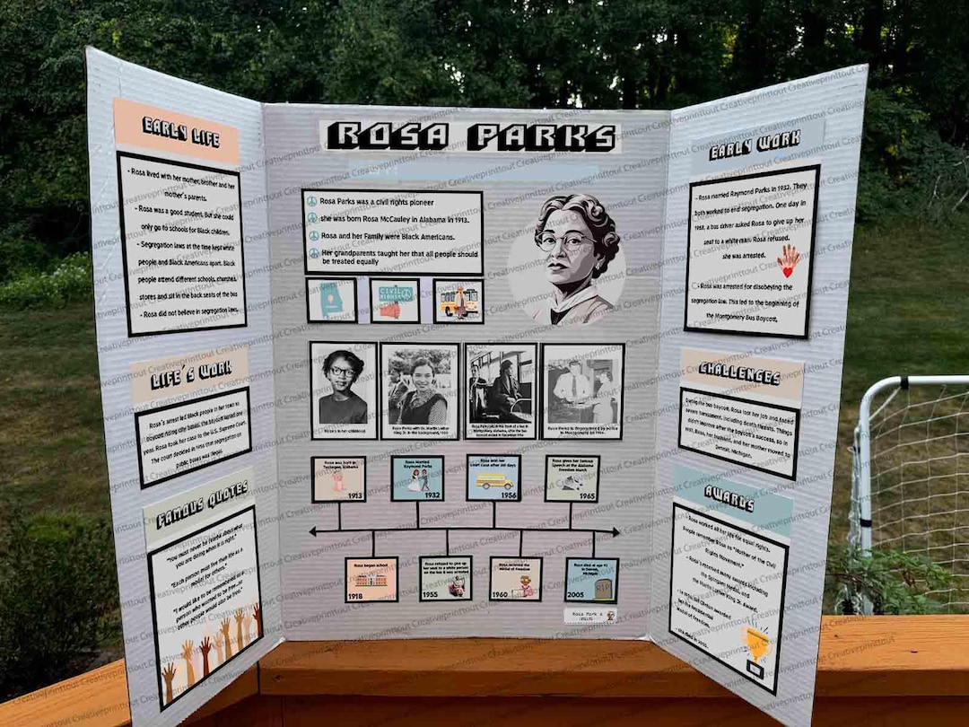 Rosa Parks, Wax Museum Project, Trifold, Trifold Project, Timeline ...