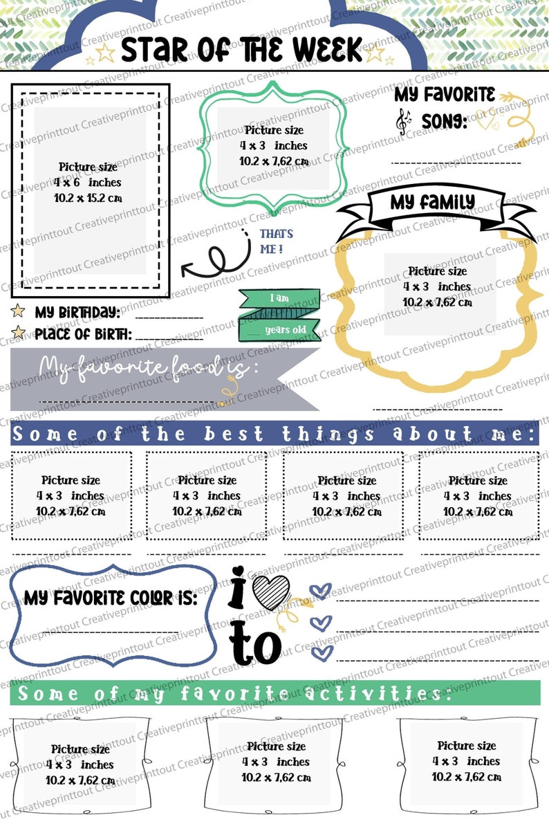 All About Me Poster, Editable Canva, All About Me Project, Kindergarten ...