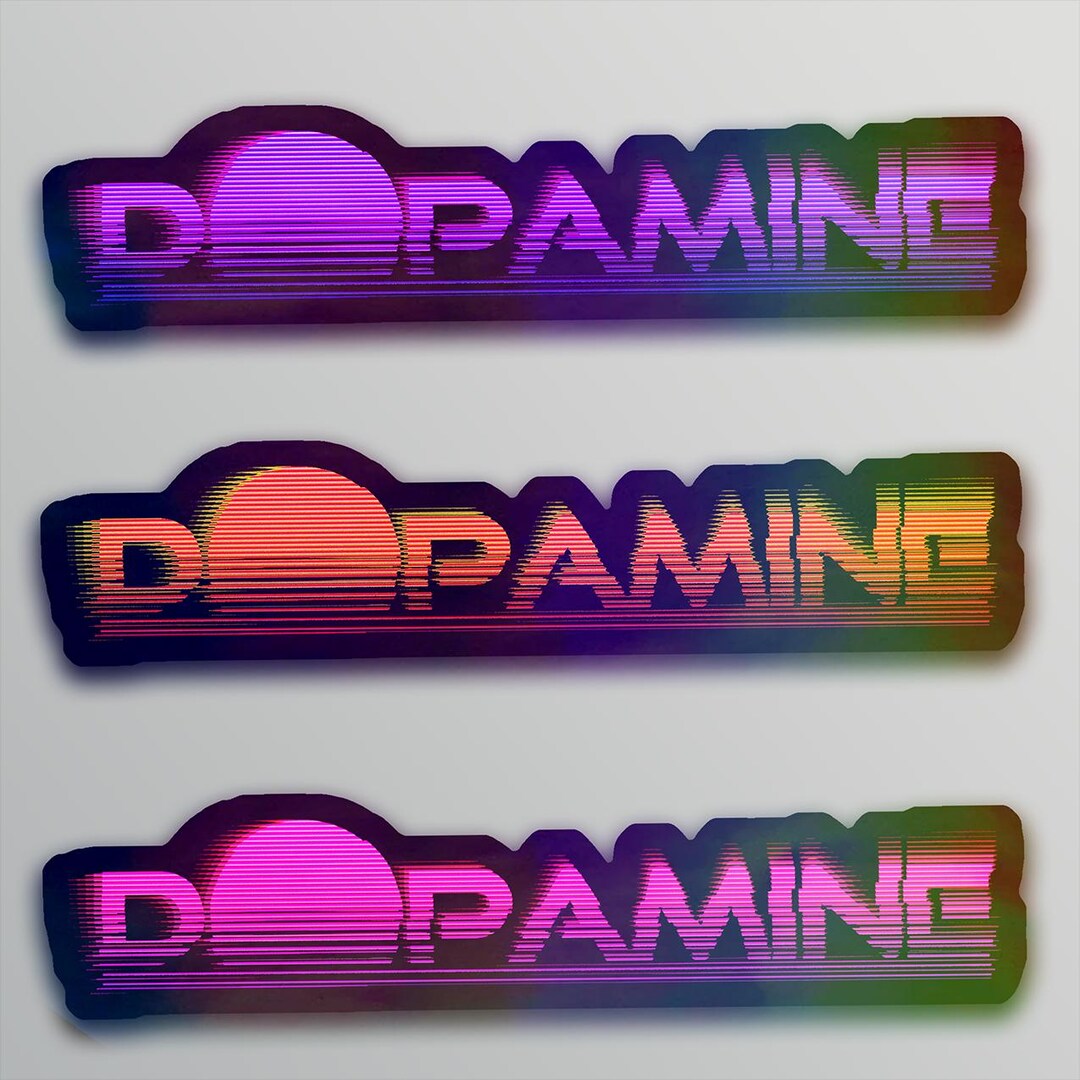 Dopamine Glitch Vaporwave Sun Vinyl Sticker 5" Decal - Pink, Purple or ...