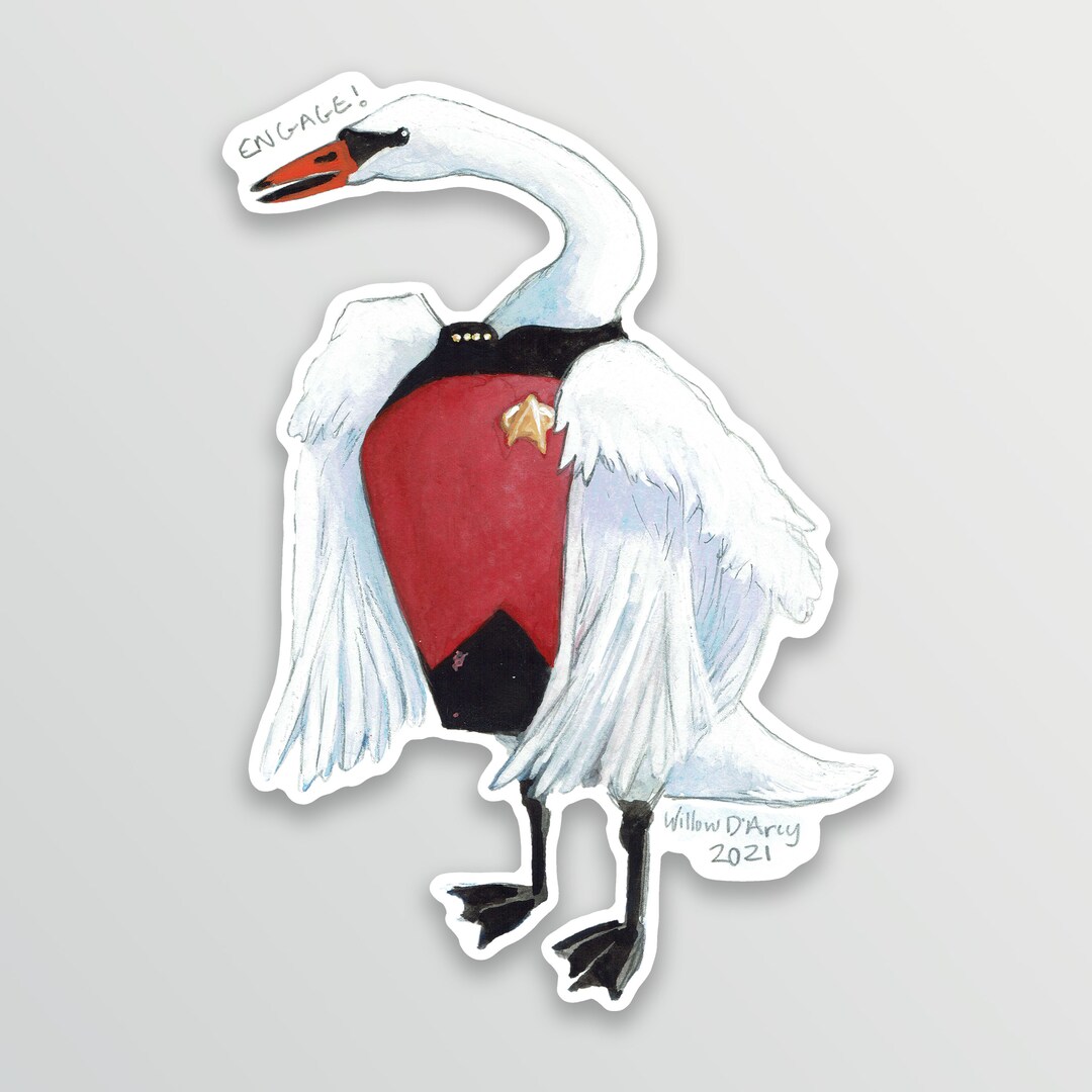 Swan Luc Vinyl Sticker - Etsy