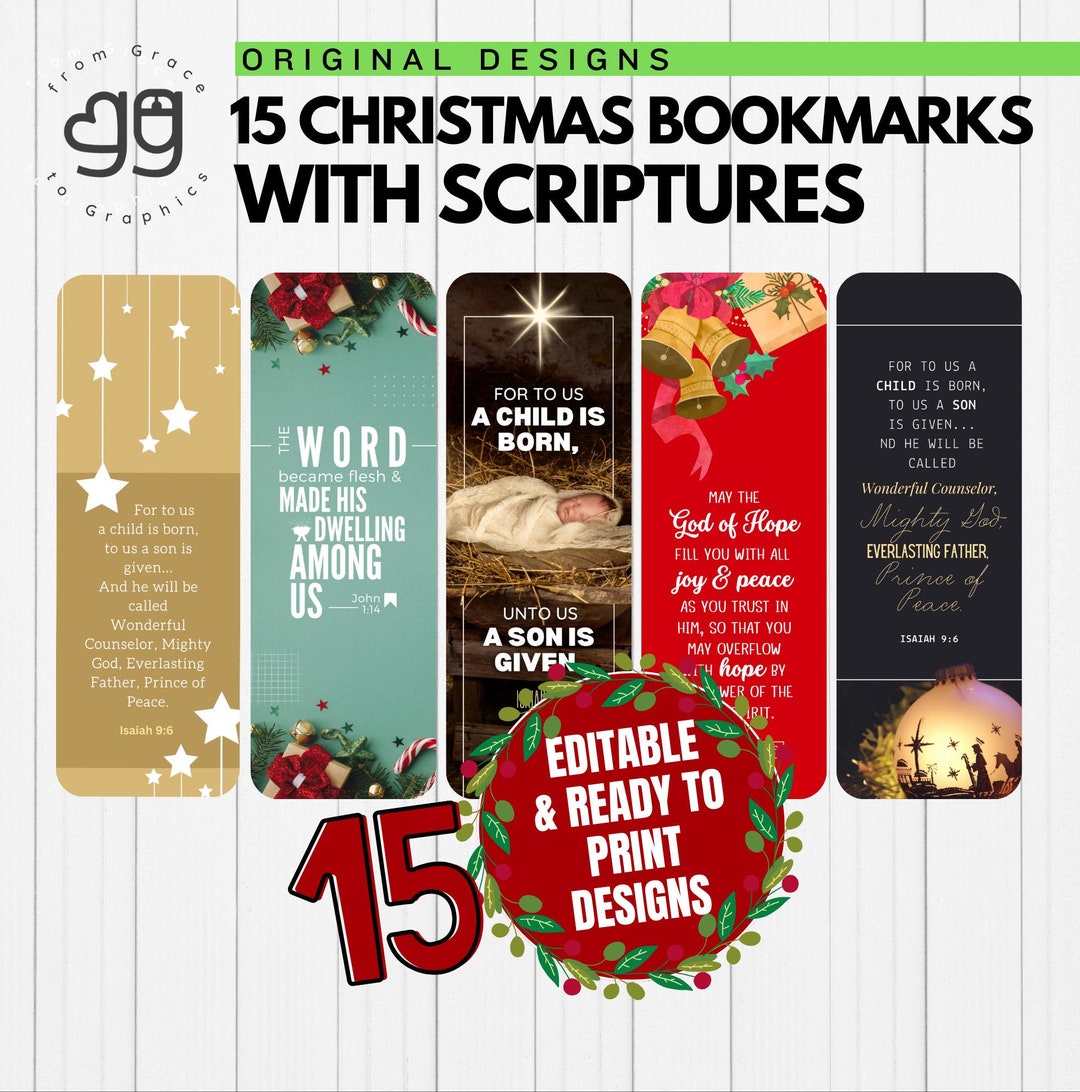 15 Christian Editable Printable Christmas With Scriptures Scripture ...