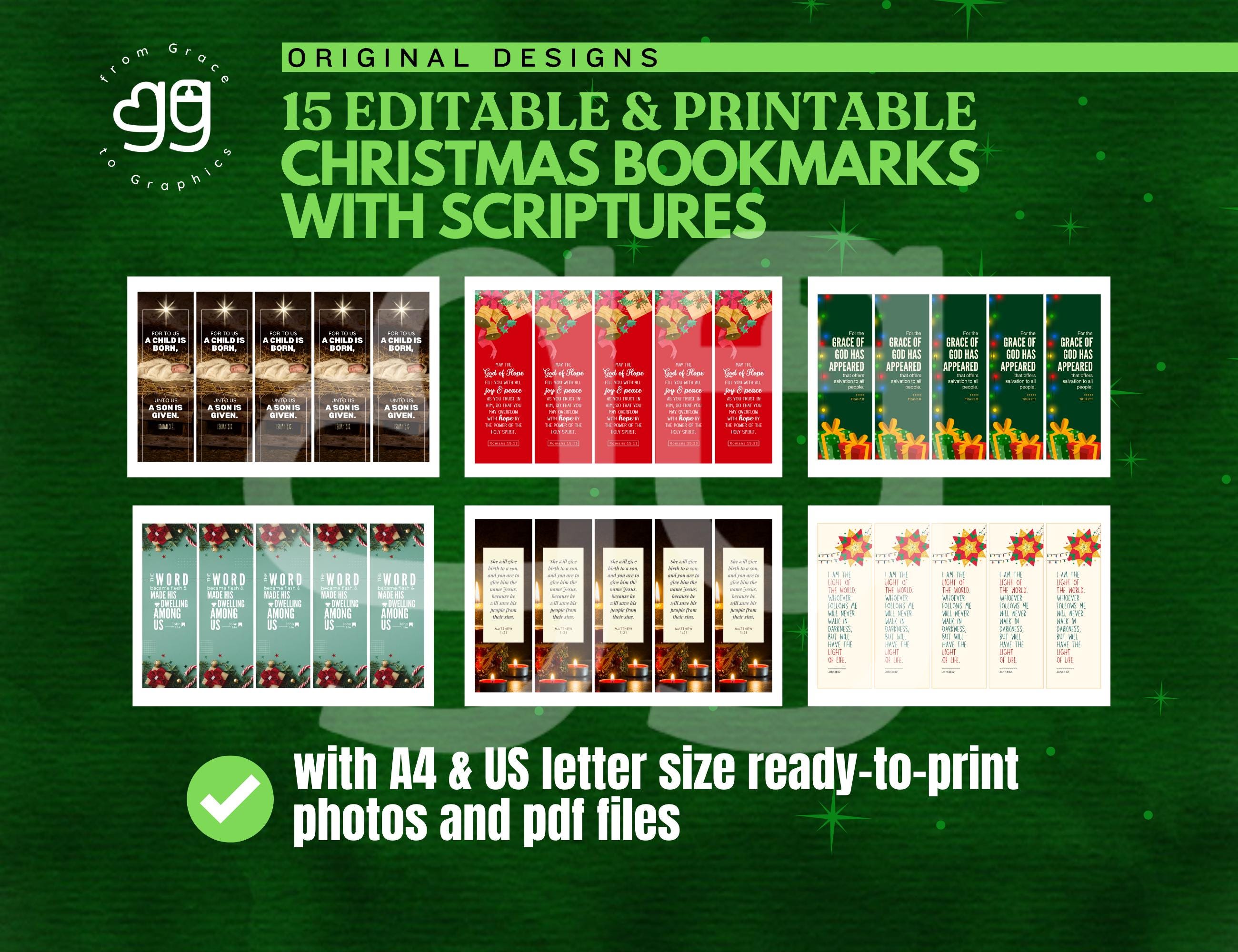 15 Christian Editable Printable Christmas With Scriptures Scripture ...