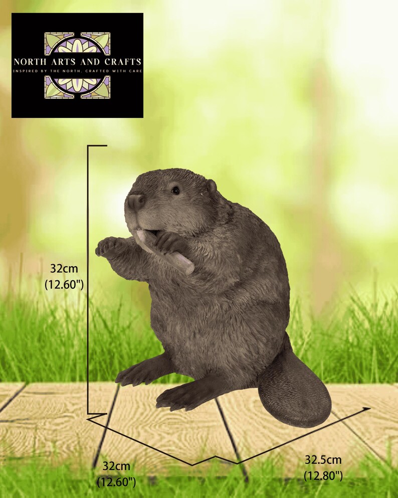 Woodland Watcher: Resin American Beaver Munching Figurine for Home ...