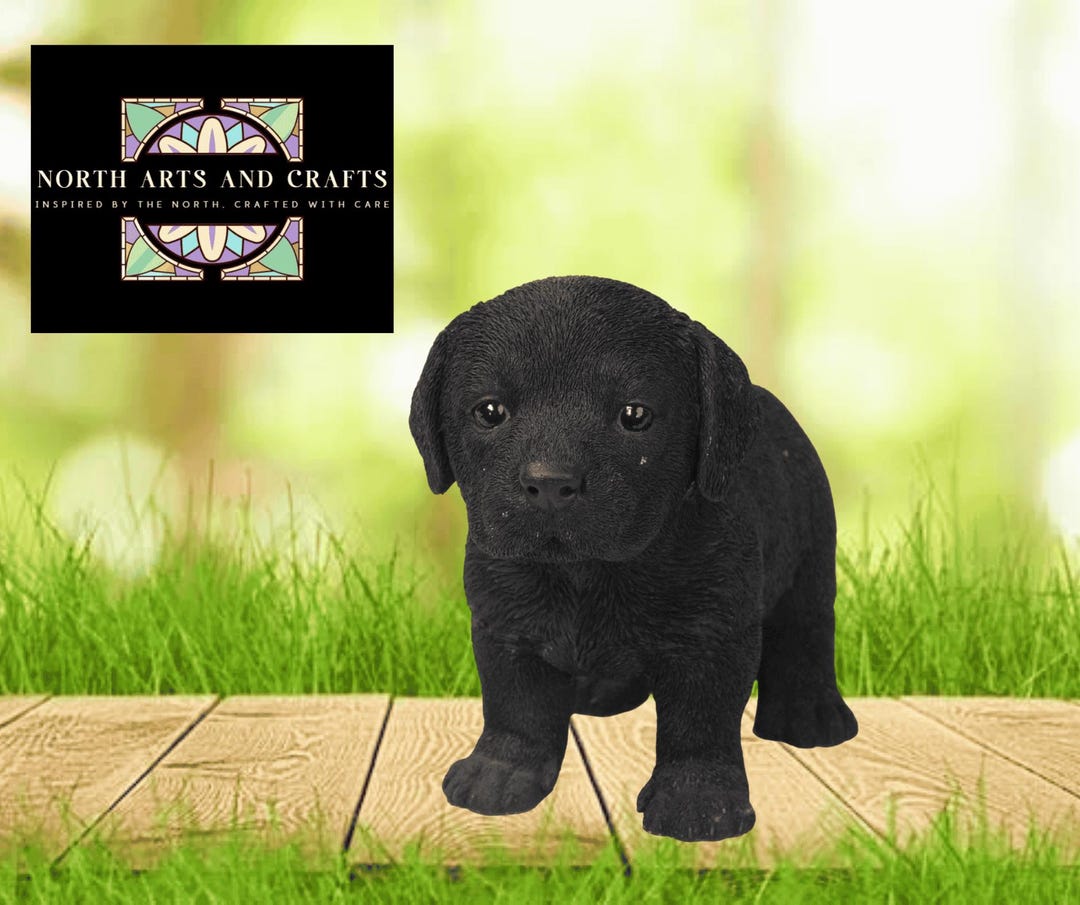 Forever Loyal – Black Labrador Puppy Resin Figurine for Home, Garden or ...