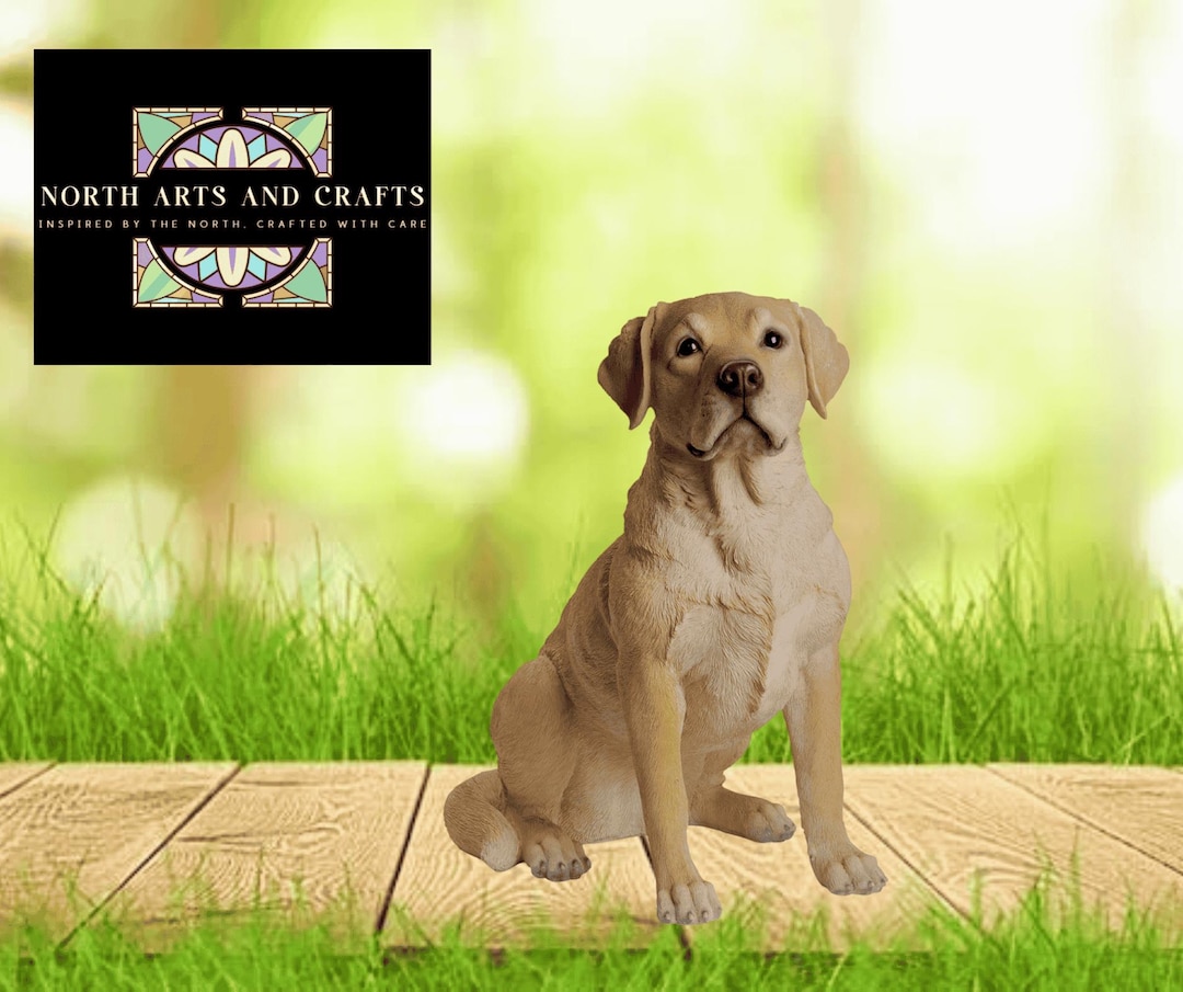 Sunlit Loyalty – Yellow Labrador Retriever Sitting Resin Figurine for ...