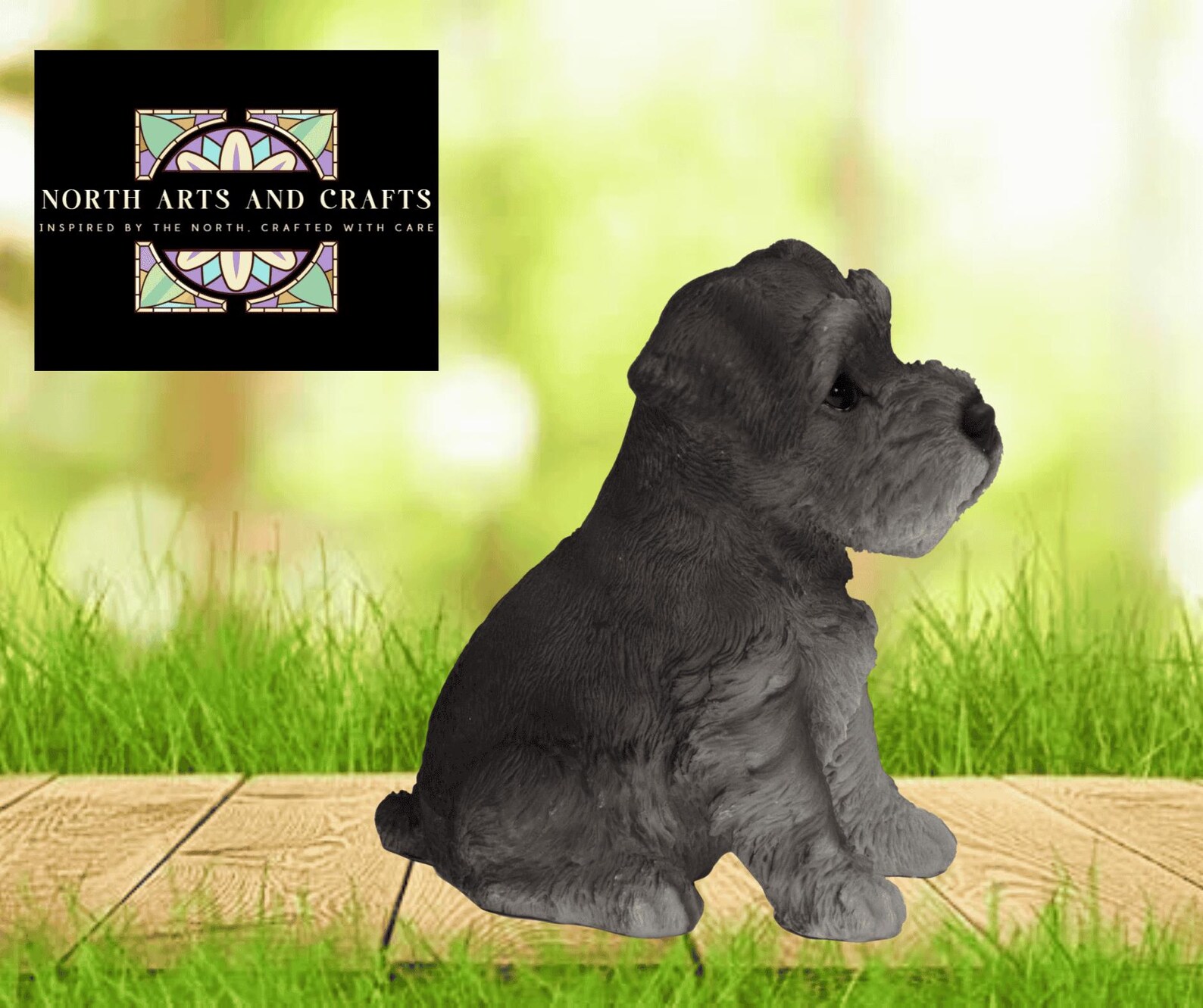 Tiny Watcher – Schnauzer Puppy Resin Figurine for Indoor/outdoor Home ...
