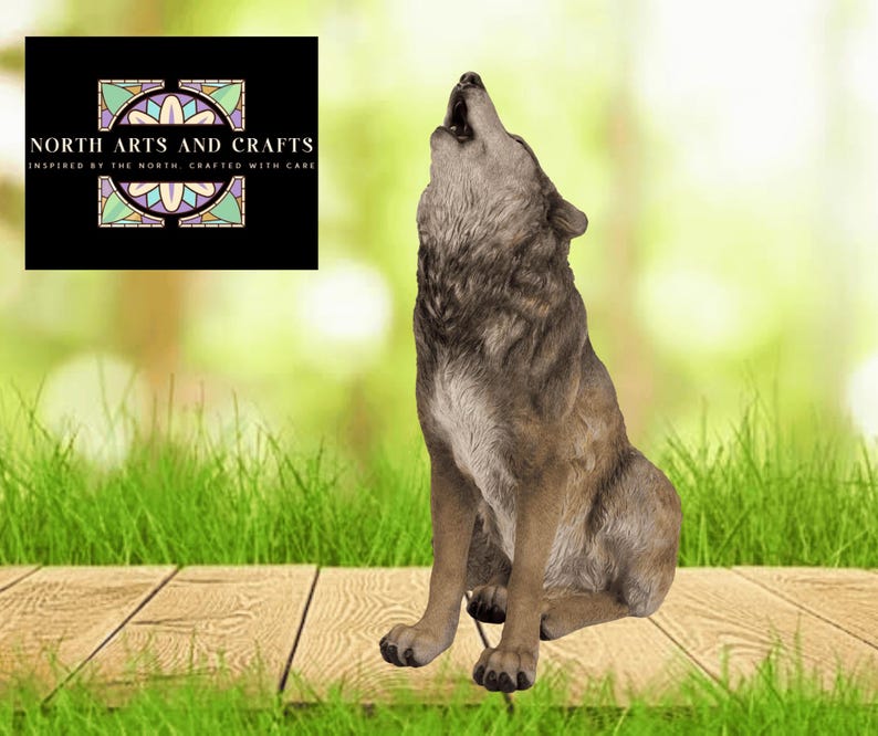 Mountain Call – Giant Wolf Howling Resin Figurine for Indoor/outdoor ...