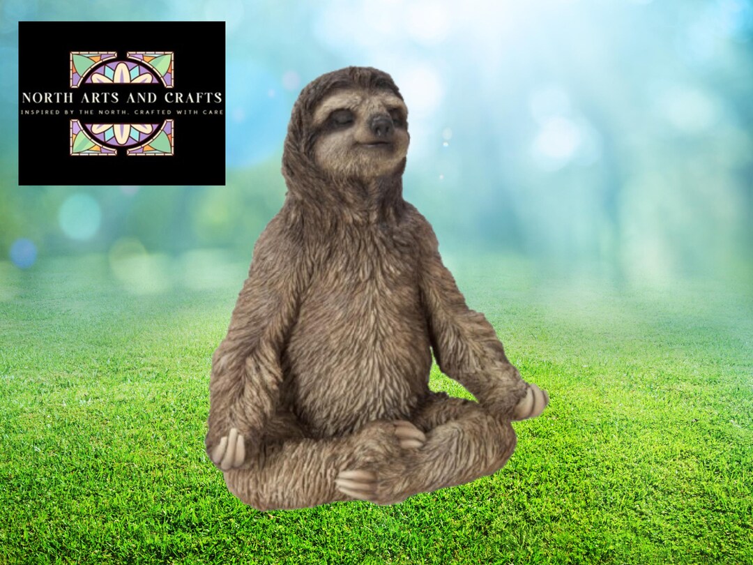 Sloth in Meditation – Resin Animal Statue for Home and Garden Decor ...