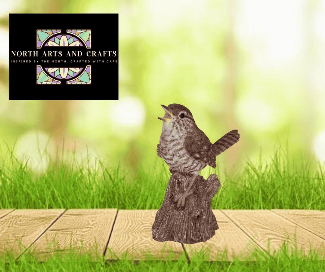 Chirping Charm – Motion-activated Wren Resin Figurine for Home, Garden ...