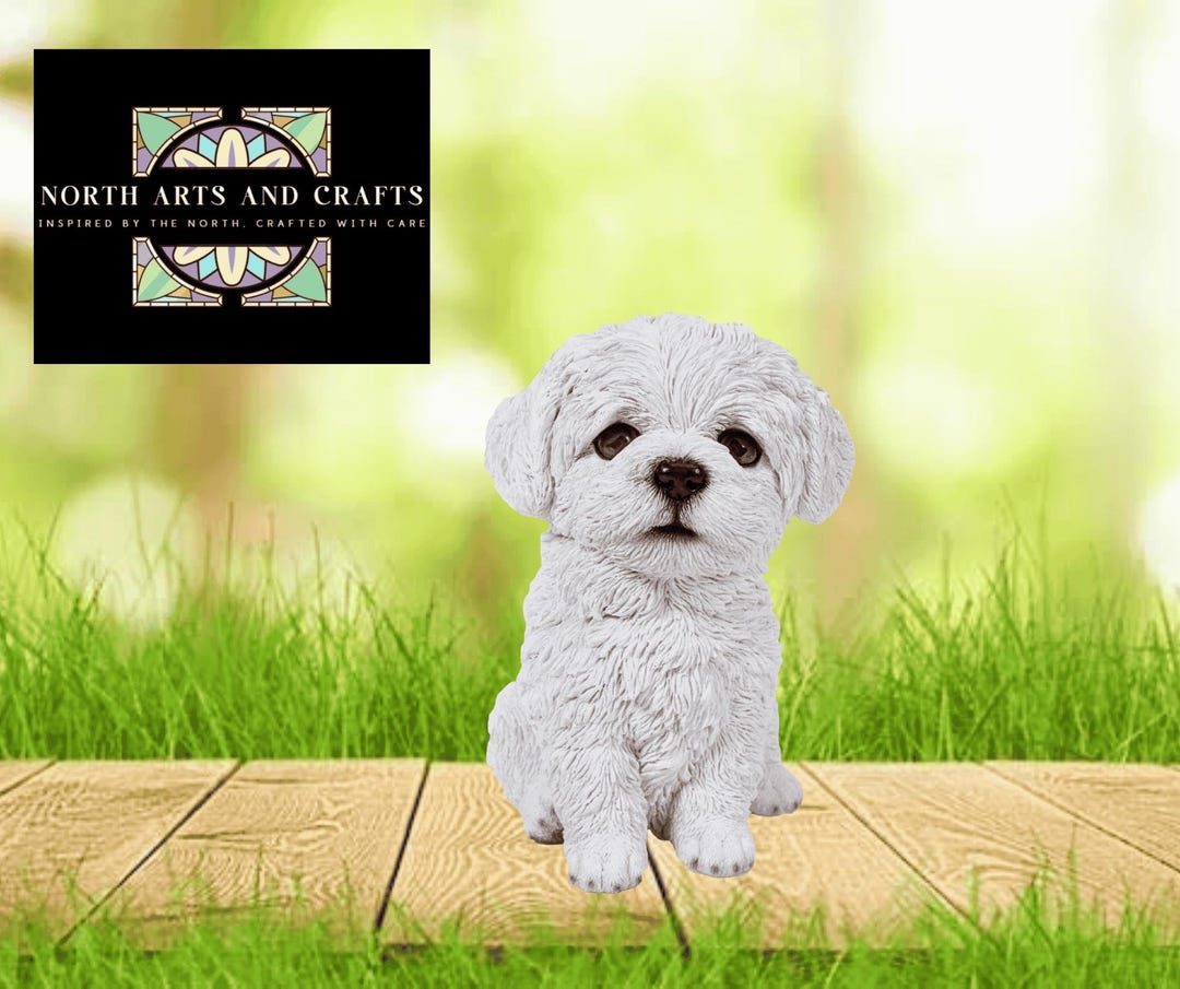 The Snowflake Pup – Maltese Puppy Resin Figurine for Indoor/outdoor ...