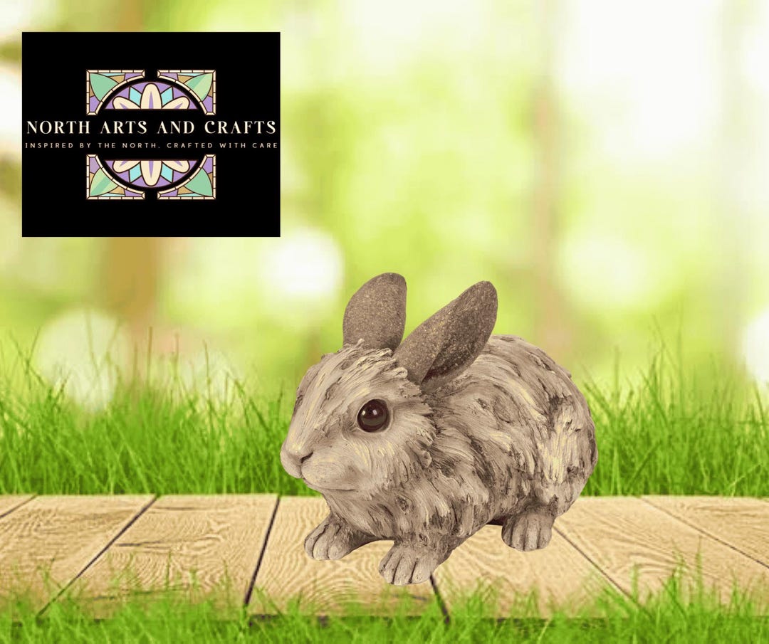 Large Driftwood Rabbit Statue- Realistic Resin Animal Statue for Home ...