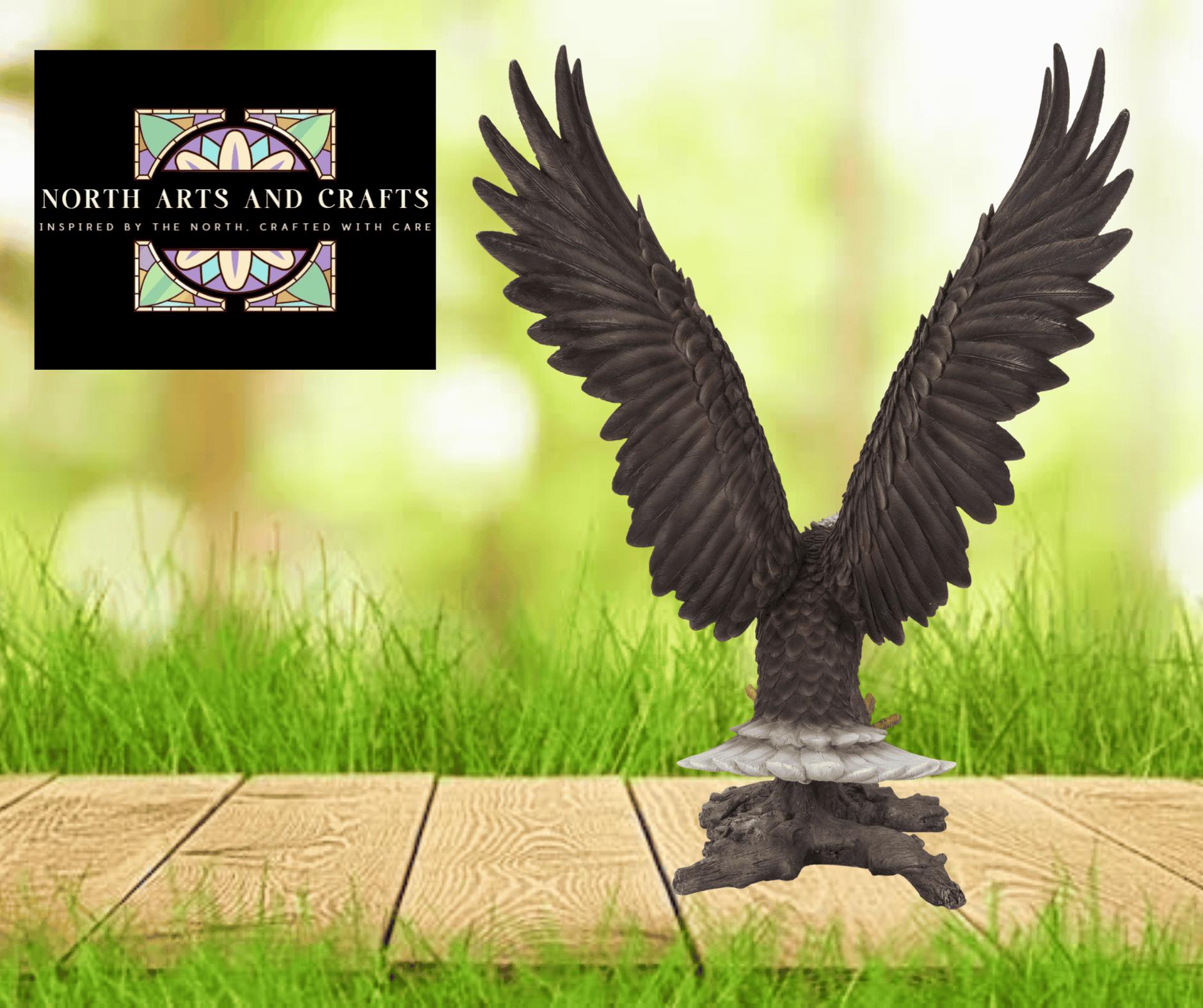 Majestic Eagle in Flight Resin Statue – Lifelike Bird Sculpture for ...