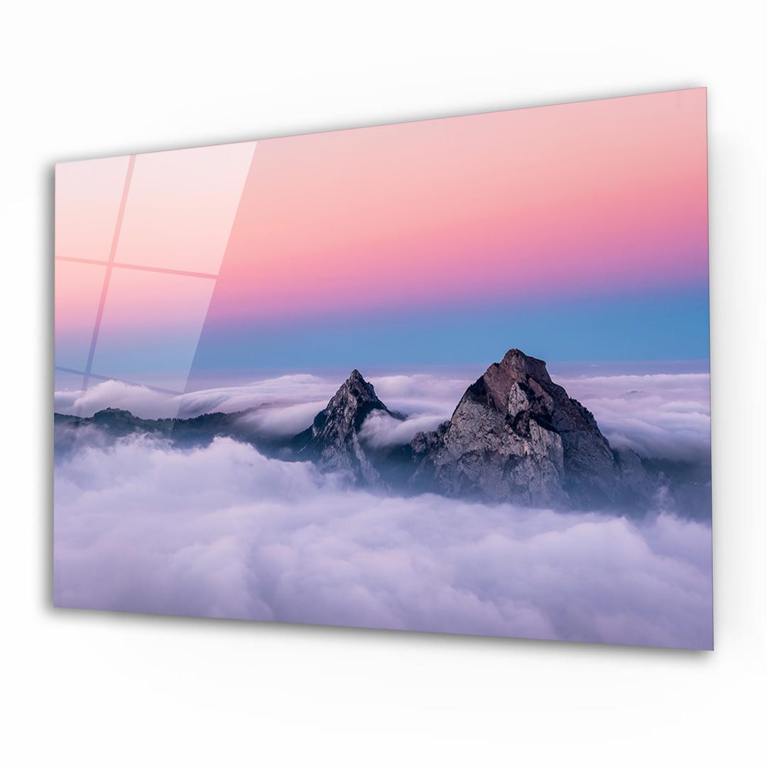 Sky View Glass Wall Art, Landscape Tempered Glass Wall Decor, New Home ...