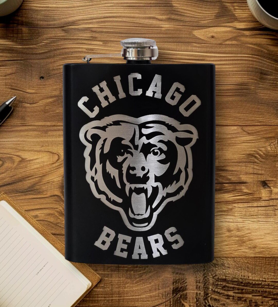 Engraved Bears 8oz Metal Flask + Gift + Football + Tailgating - Etsy