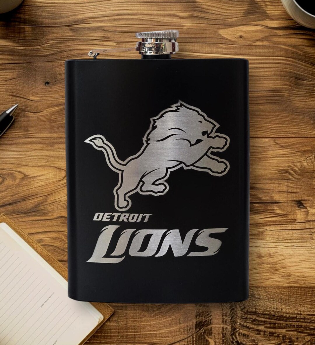 Engraved Lions 8oz Metal Flask Gift Football Tailgating - Etsy
