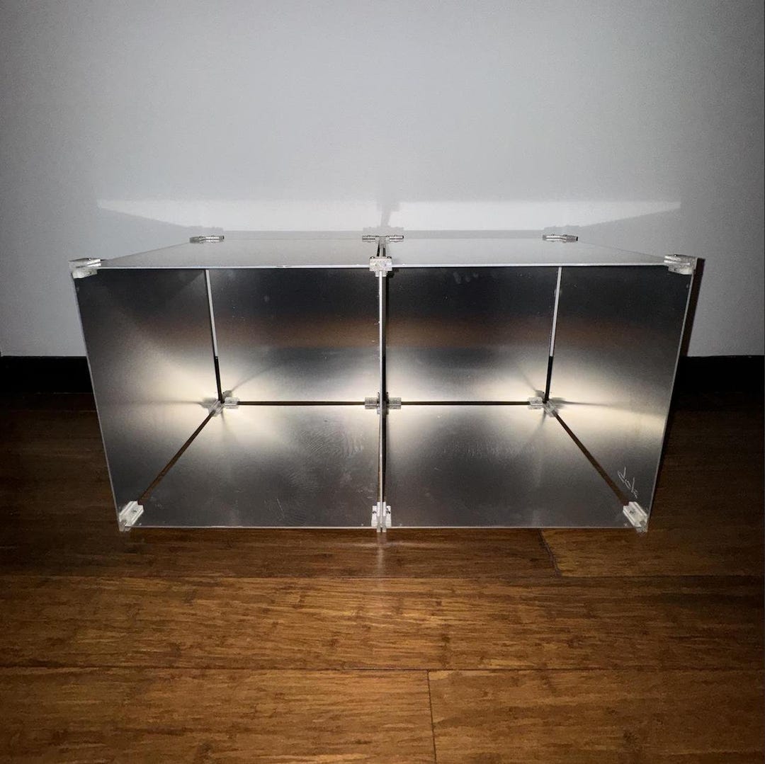 Modular Metal Cube Storage Unit, Custom Record Storage, Console Table ...
