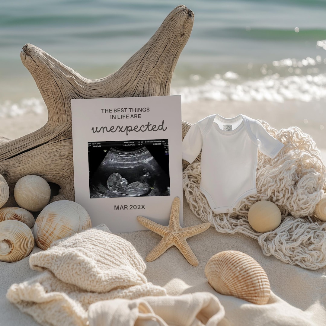 Beach Pregnancy Announcement, Digital Pregnancy Announcement, Baby ...