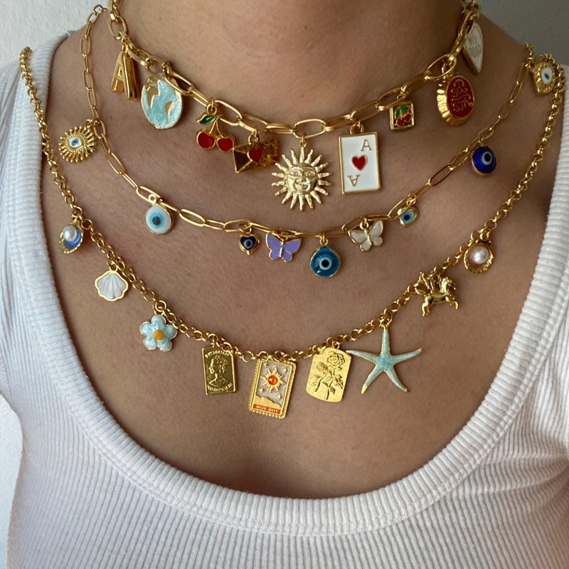 Charm Necklace - Etsy