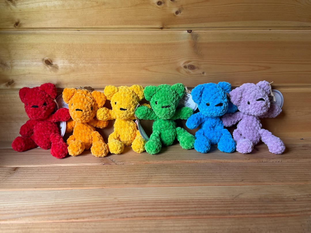 Mini Rainbow Colored Teddies! Crochet Amigurumi - Etsy
