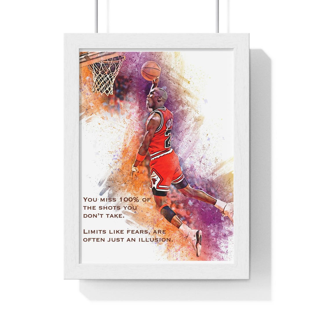 Michael Jordan Framed Poster: Sports Wall Art for Basketball Fans - Etsy