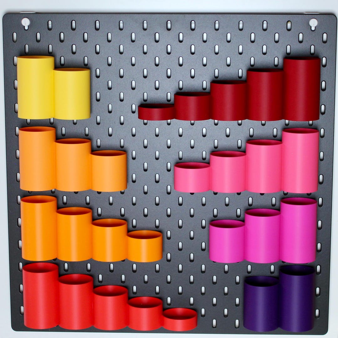 Round Combination Boxes for IKEA Skadis Pegboard Storage in Various ...