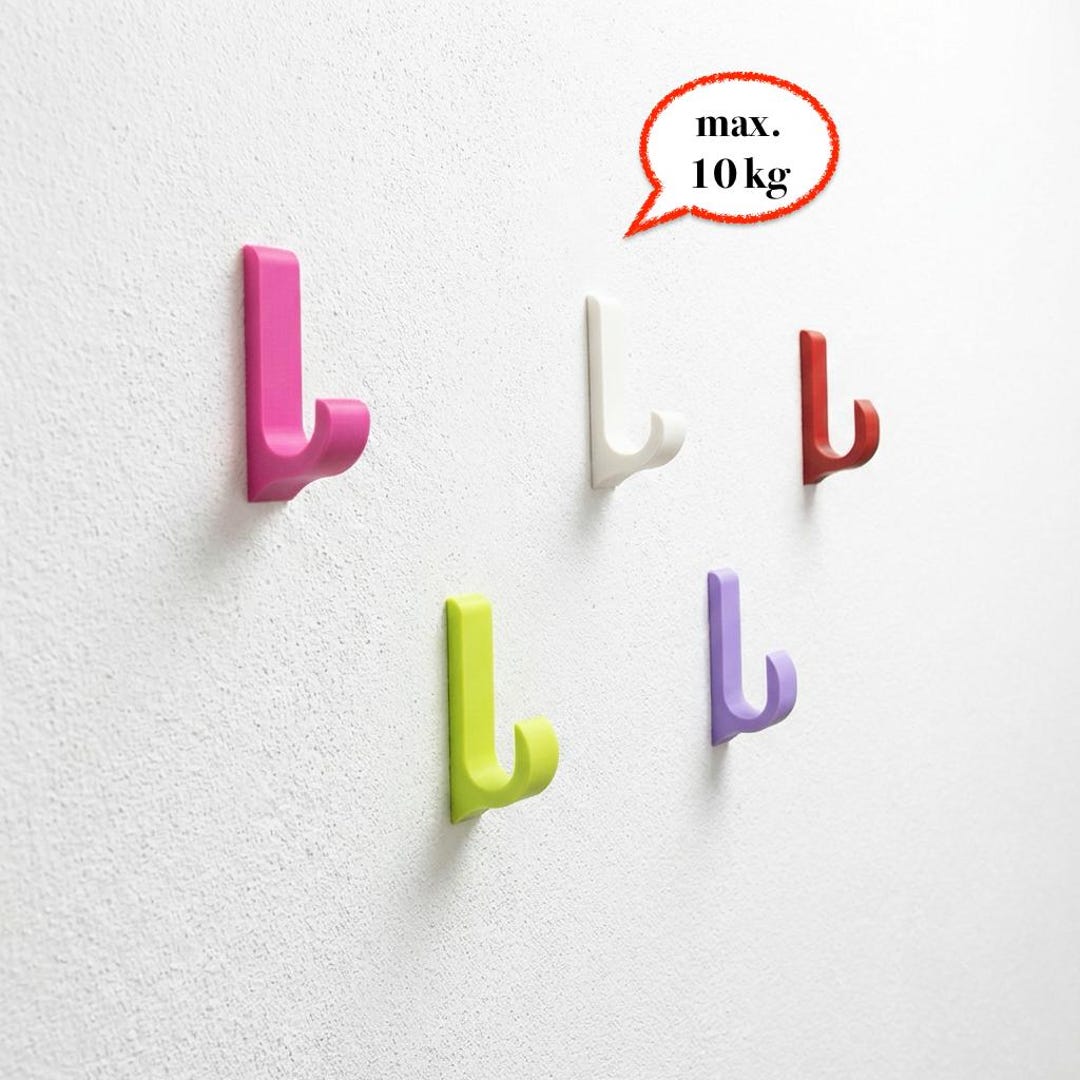 Albert Wall Hook Including Mounting Hardware, 3D Printed in 3 Sizes ...