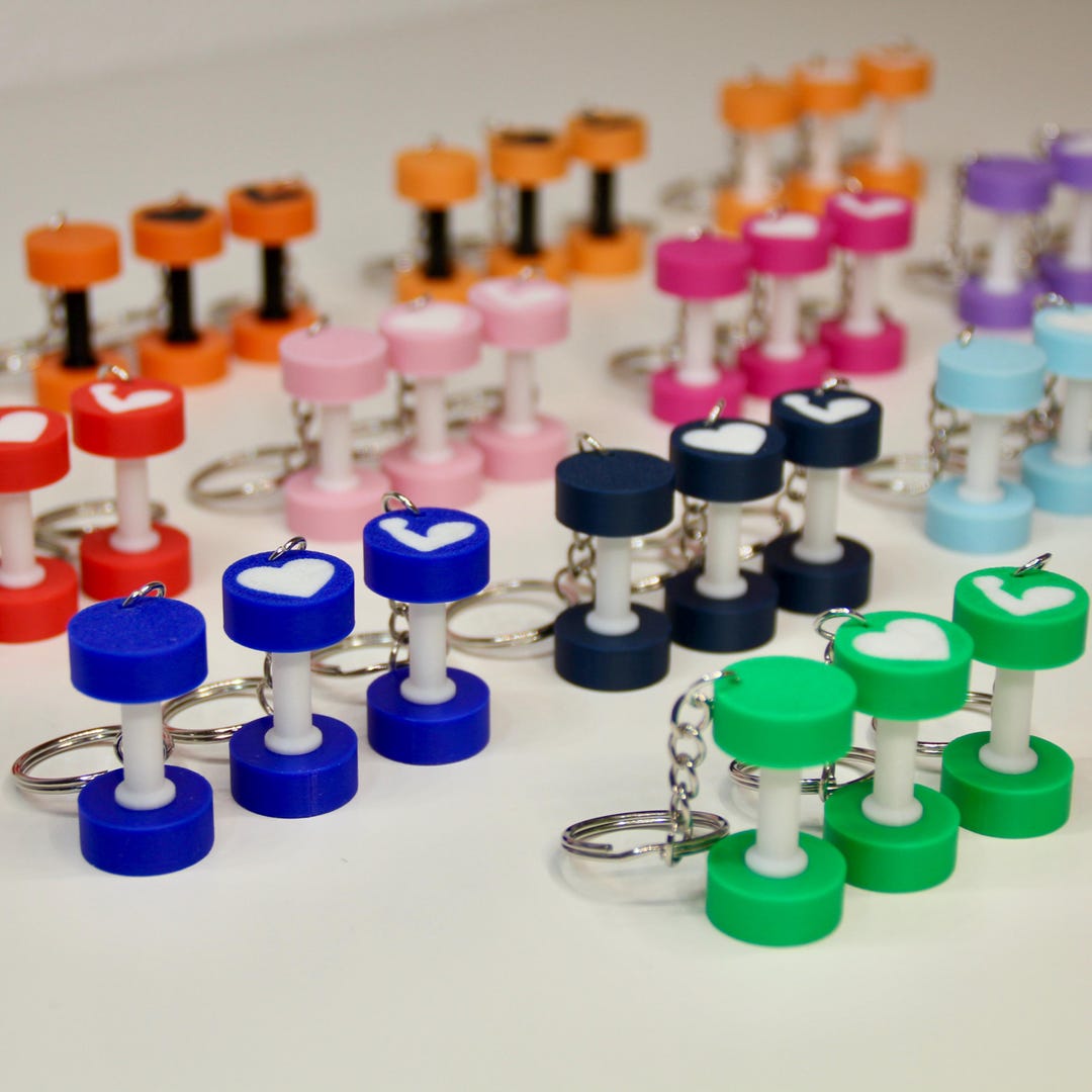 Dumbbell Key Ring Round, Customizable in Various Colors, 3d-printed - Etsy